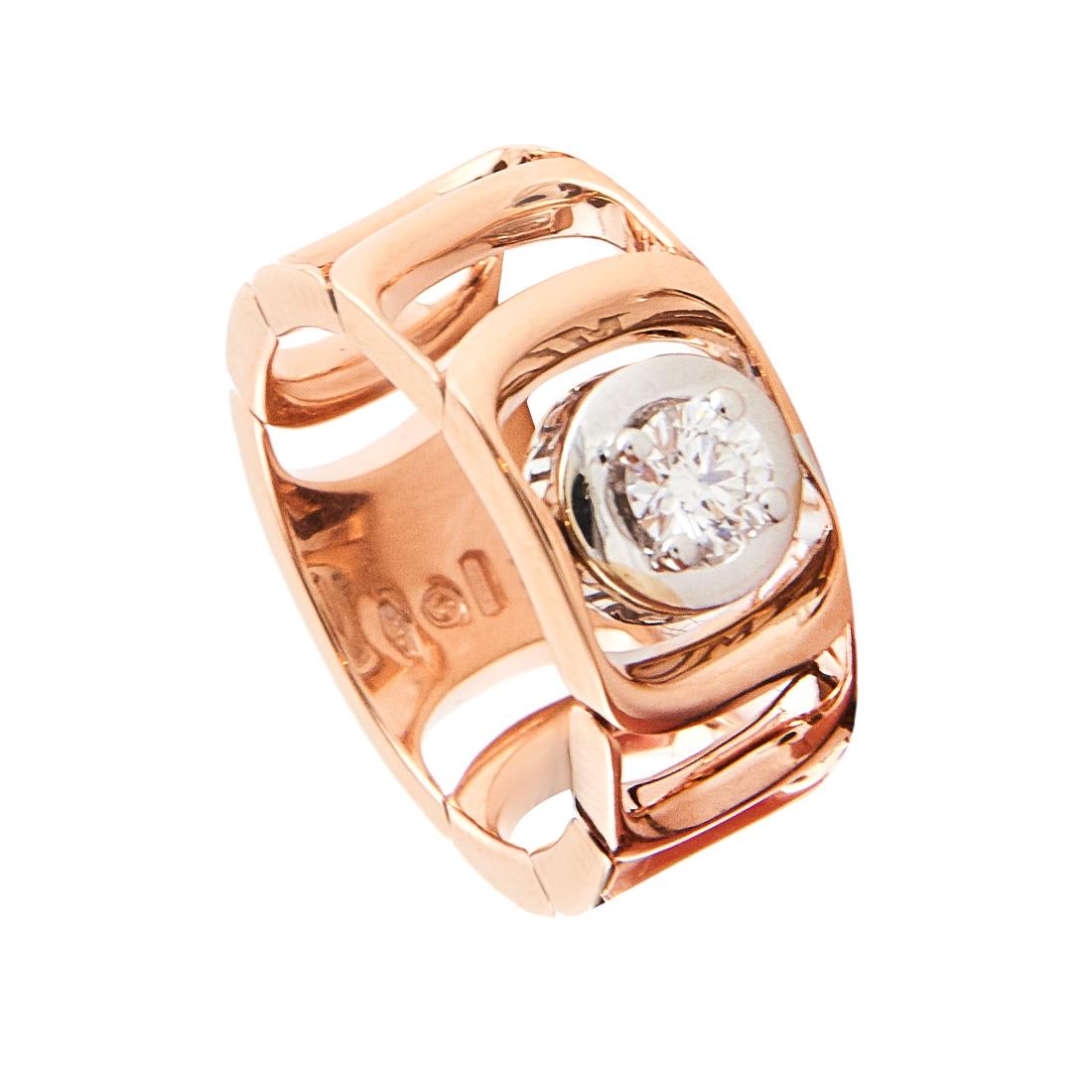 Anello in oro rosa con diamante ct 0.30, misura 9 - DAMIANI - Luxury Zone