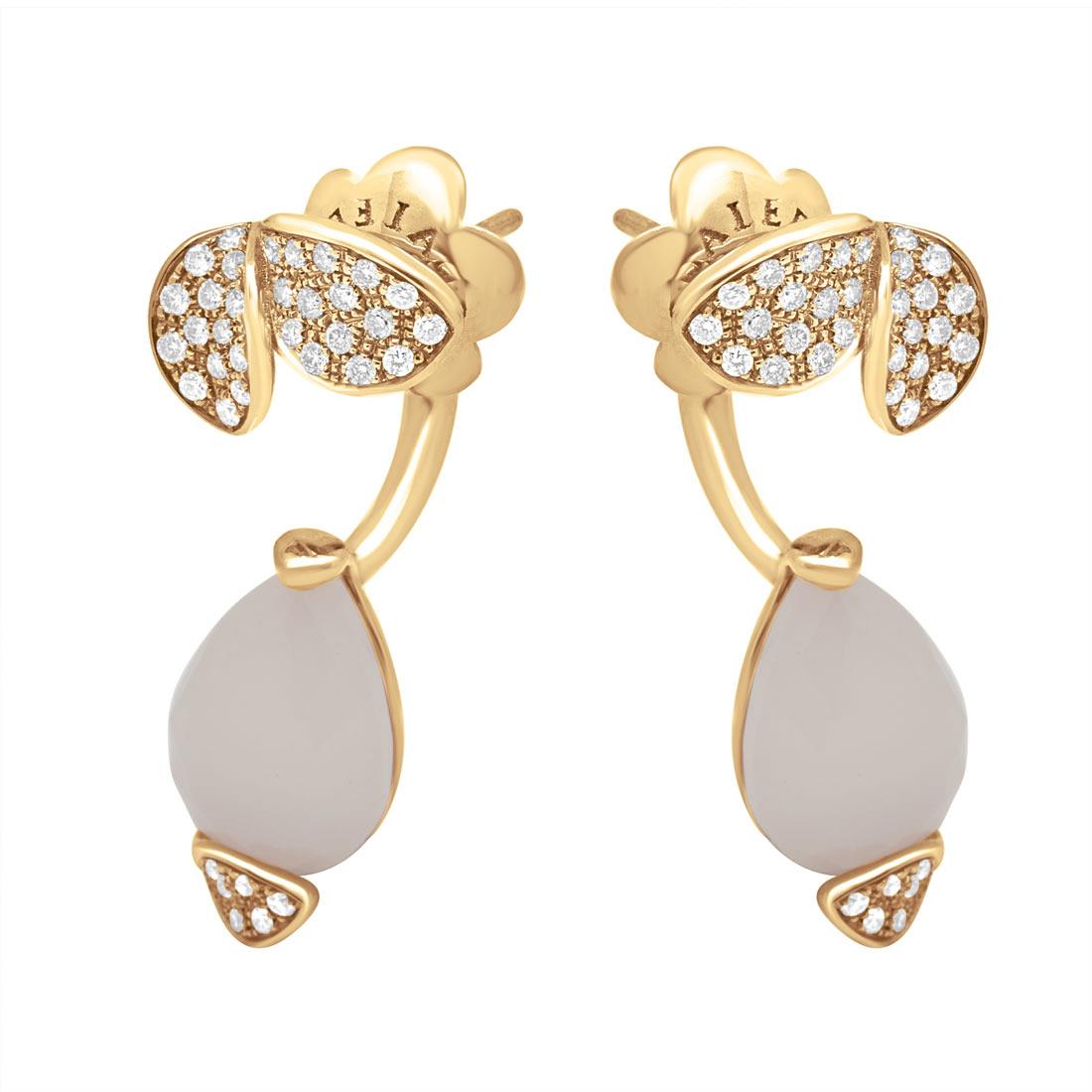 Orecchini in oro rosso e diamanti - PASQUALE BRUNI - Luxury Zone