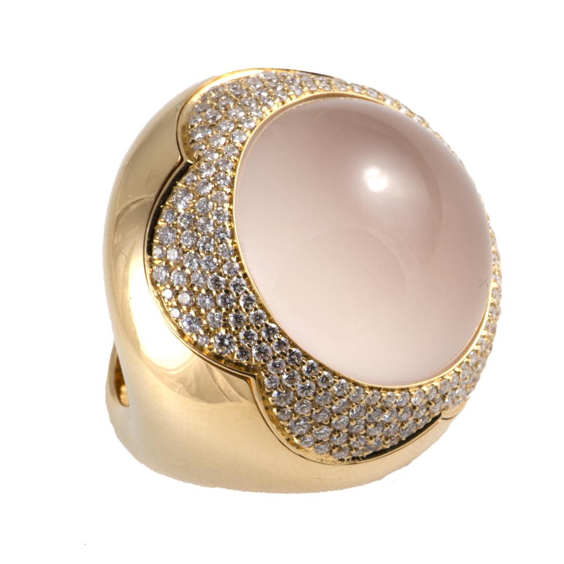 ANELLO IN ORO ROSSO CON QUARZO E DIAMANTI CT 1,90 MIS 12 - PASQUALE ...